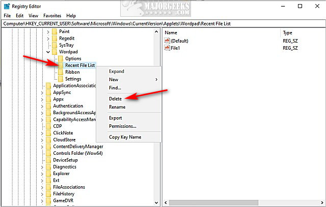 How to Clear Recent Documents History in WordPad - MajorGeeks How to Clear Recent Documents History in WordPad - MajorGeeks